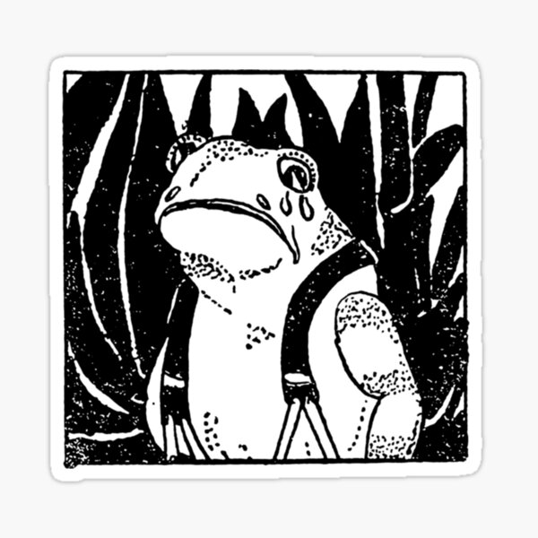 "Cute Sad Frog Crying Vintage Cottagecore Aesthetic - Emo Farmcore Toad ...