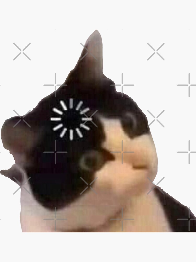 "loading cat" Sticker for Sale by jaded- | Redbubble