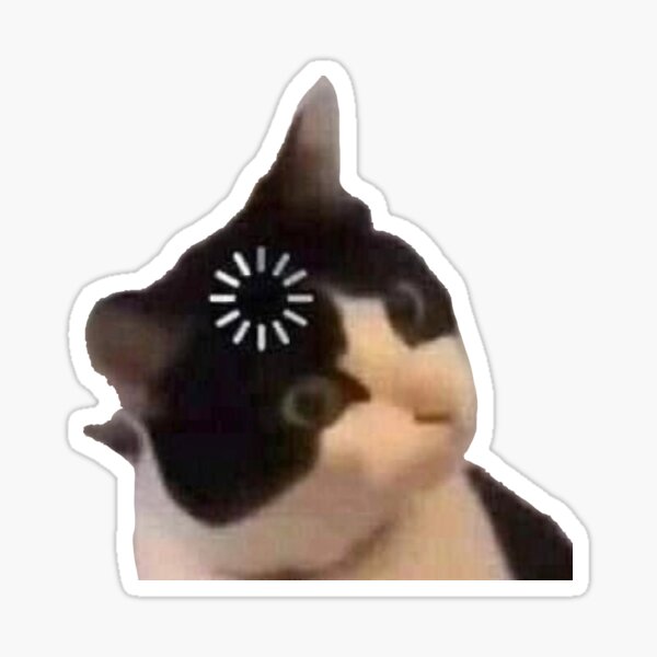 "loading cat" Sticker for Sale by jaded- | Redbubble