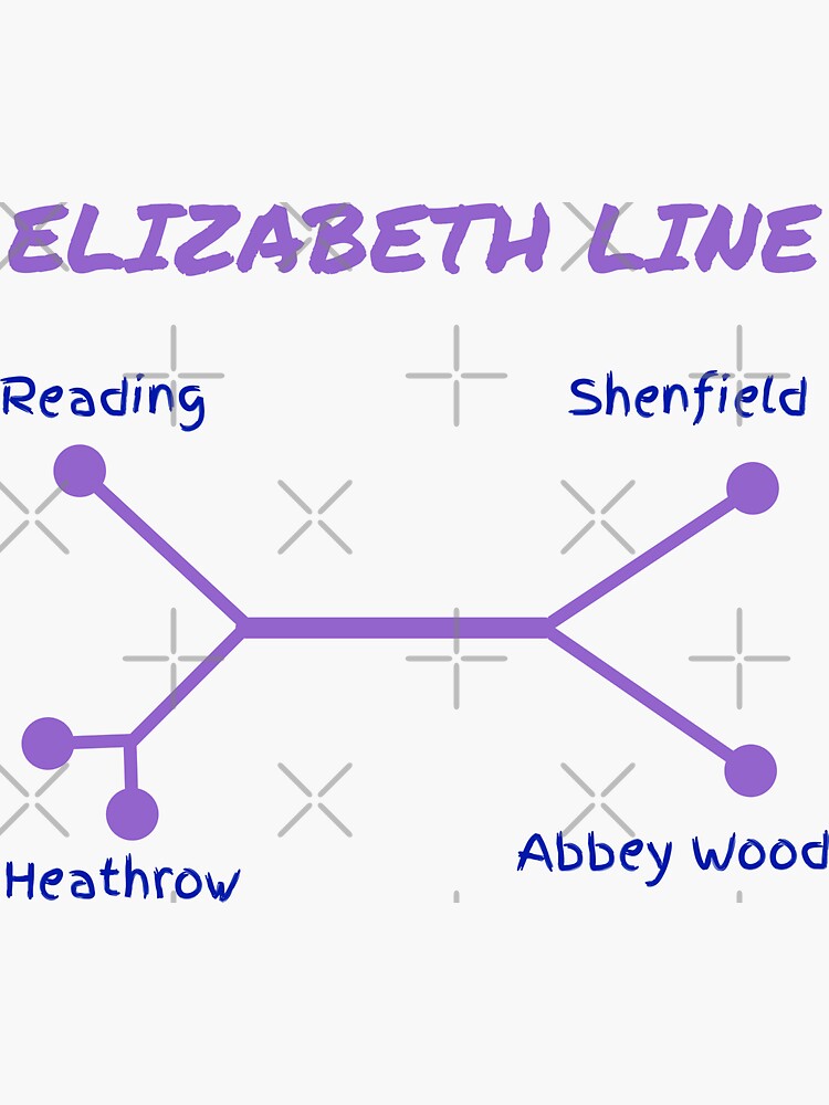 "Elizabeth Line Purple Train Map on Light Purple" Sticker for Sale by ...