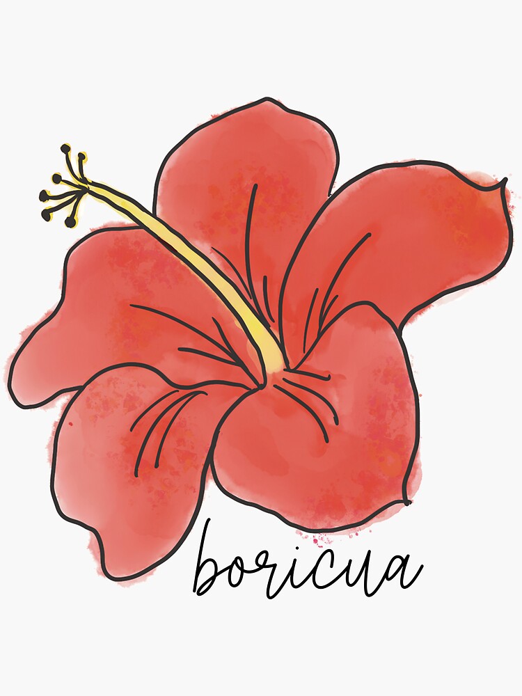 "Flor de Maga Watercolor Art by IslaVidaPR" Sticker for Sale by ...