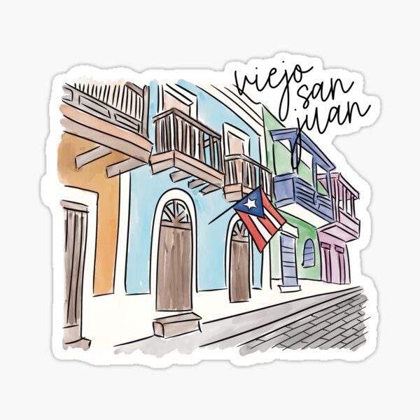 "Old San Juan - Viejo San Juan Watercolor by IslaVidaPR" Sticker by ...