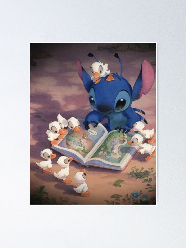 "Cute Stitch Reading Poster" Poster for Sale by burchettarnold | Redbubble