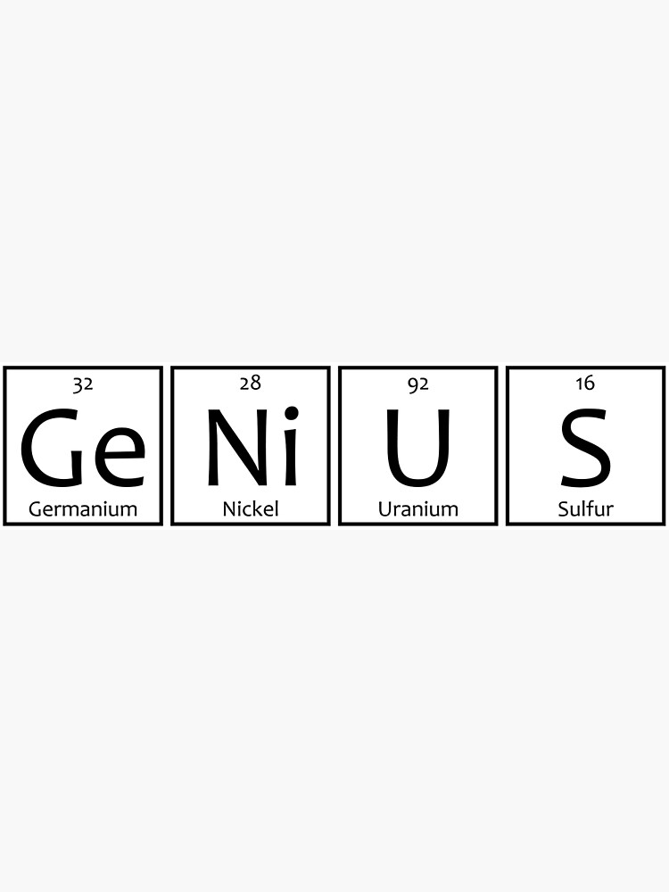 "Genius Chemical Elements Symbols" Poster for Sale by the-elements ...
