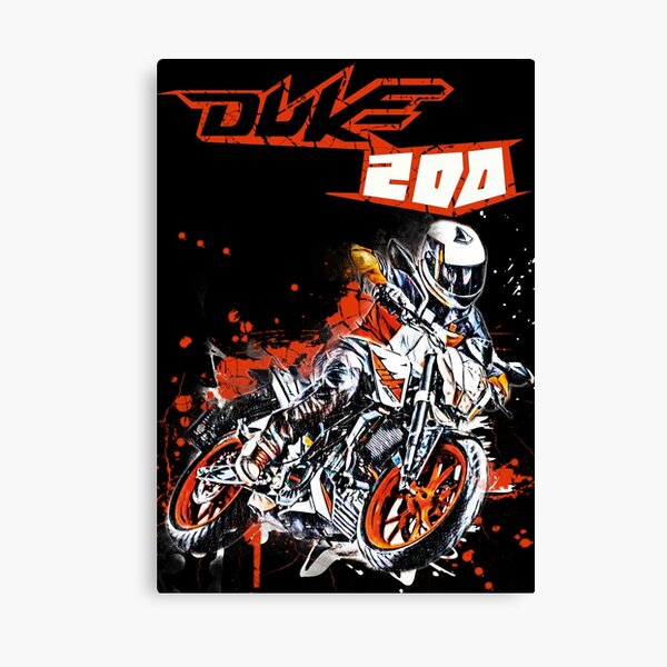 "KTM Duke 200" Canvas Print for Sale by Evomotoarte | Redbubble