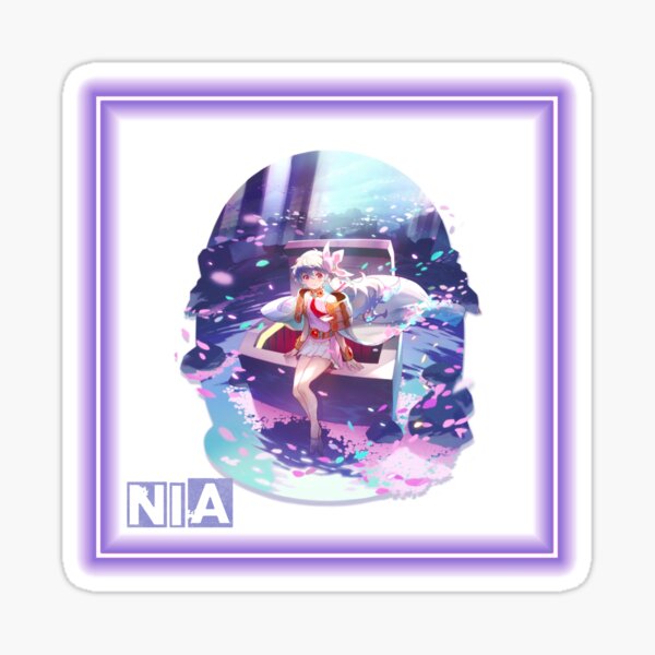 "NIA (on Purple)" Sticker by epinkb | Redbubble
