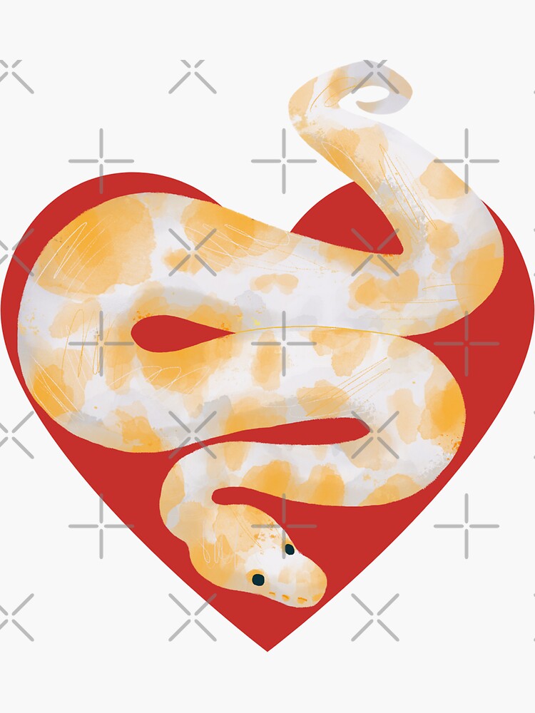 "Cute Ball Python Heart" Sticker by Myloveforpets | Redbubble