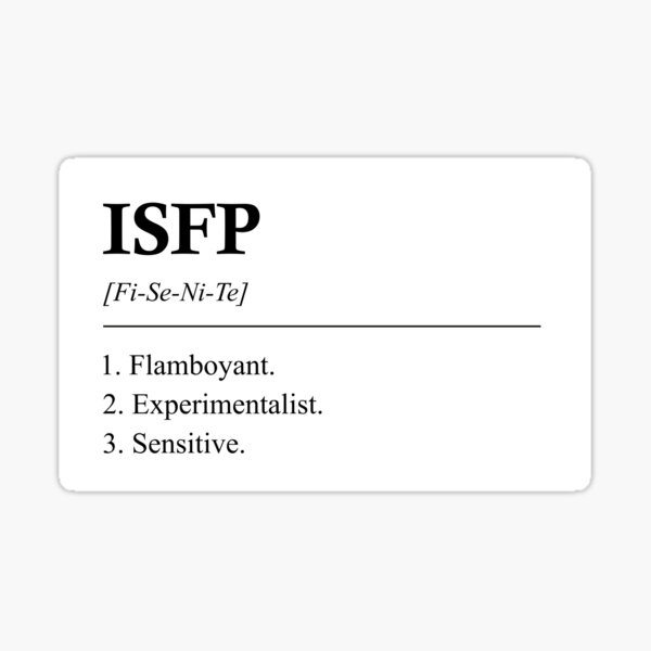 "ISFP Definition" Sticker for Sale by Renno- | Redbubble