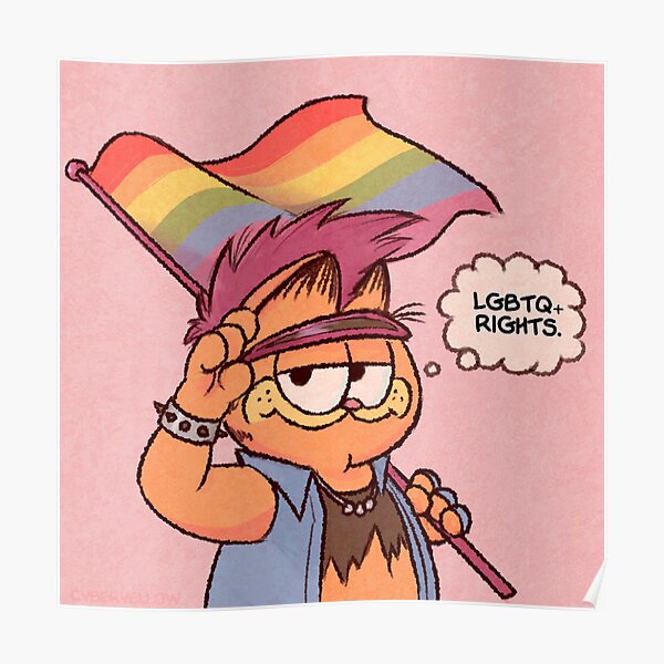 "Garfield Pride - LGBTQ+ rights" Poster for Sale by SeaBees | Redbubble