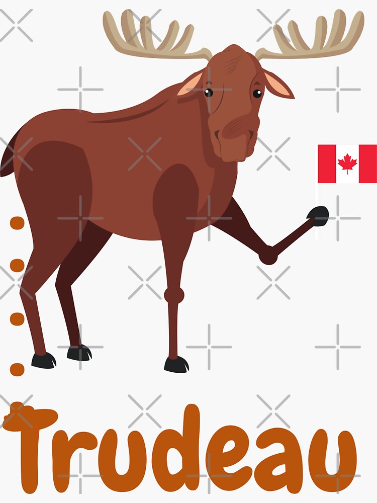 "Trudeau Moose Pooping " Sticker by KomarDesigns | Redbubble