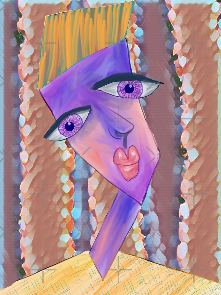 "Purple Cubism Purple Man" Sticker for Sale by YesArtStudios | Redbubble