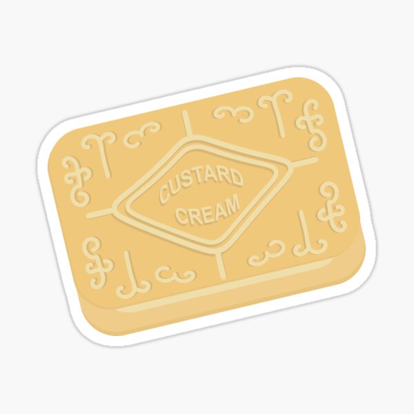 "Custard Cream Biscuit" Sticker for Sale by carmentyrrell | Redbubble