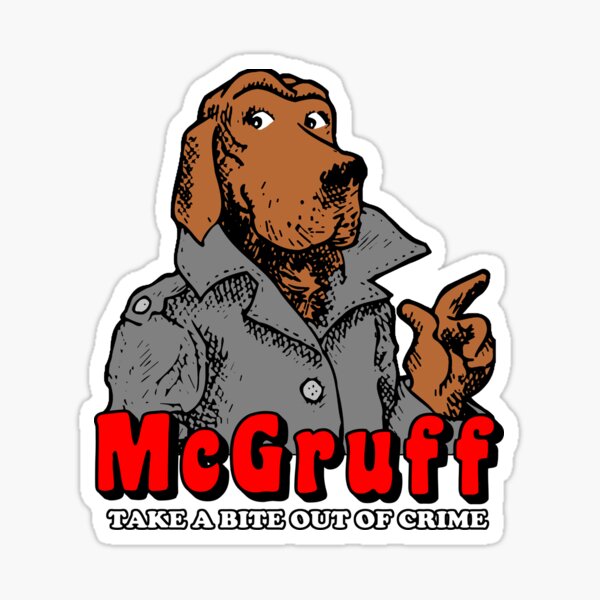 "McGruff The Crime Dog: Take A Bite Out Of Crime" Sticker for Sale by ...