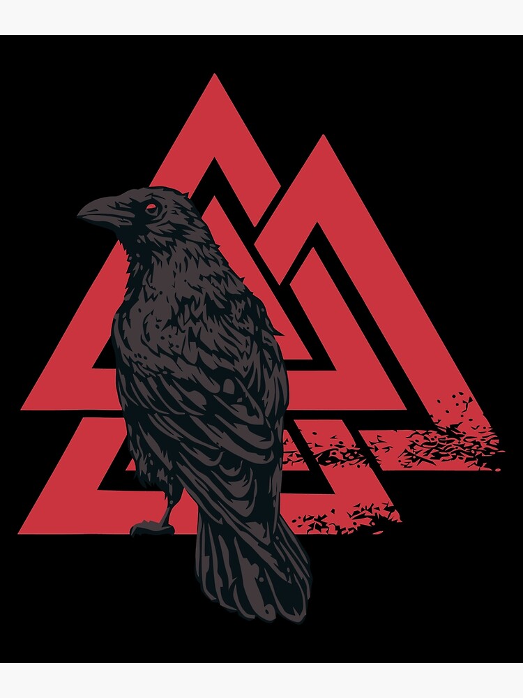 Lienzo «Símbolo de la mitología nórdica Valknut - Odins Raven Viking ...