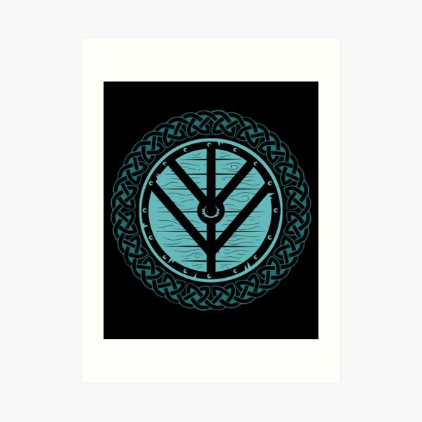 "Viking Shield Maiden Teal Shield & Celtic knots surround" Art Print ...