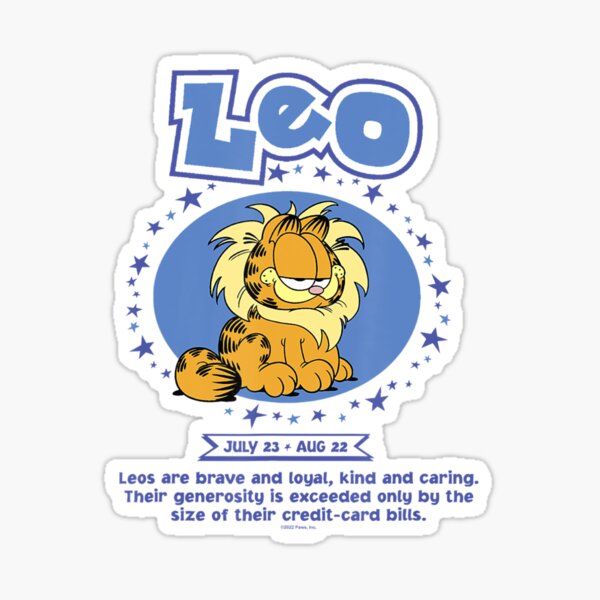 "Garfield Leo Zodiac Sign Horoscope Humor " Sticker for Sale by ...