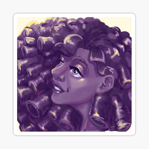 "Purple Curls " Sticker for Sale by HugMonsterShop | Redbubble