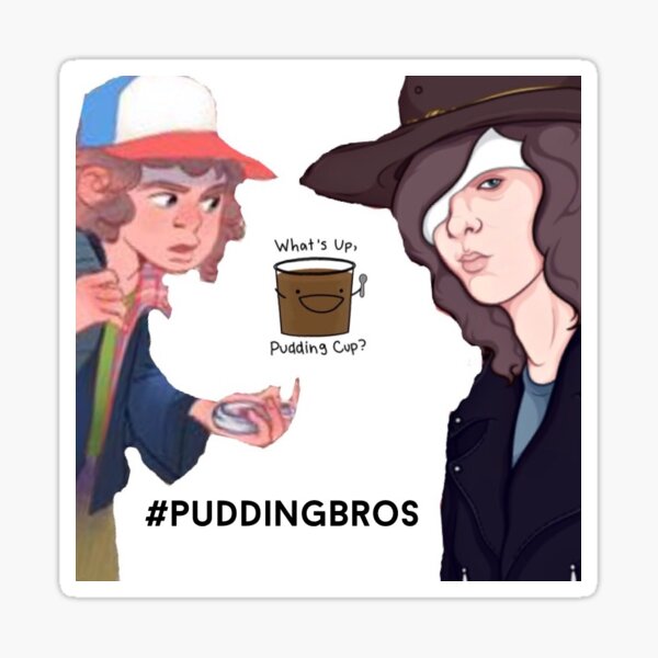 "pudding bros" Sticker for Sale by Emmamaryanne | Redbubble