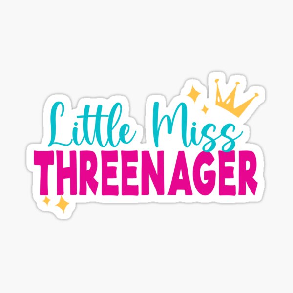 "Kids Little Miss Threenager, Cute 3 Years Old Birthday Princess design ...