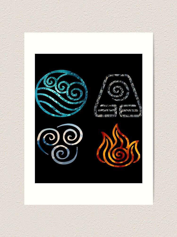 Lámina artística «Avatar the Last Airbender Elemento Símbolos ...