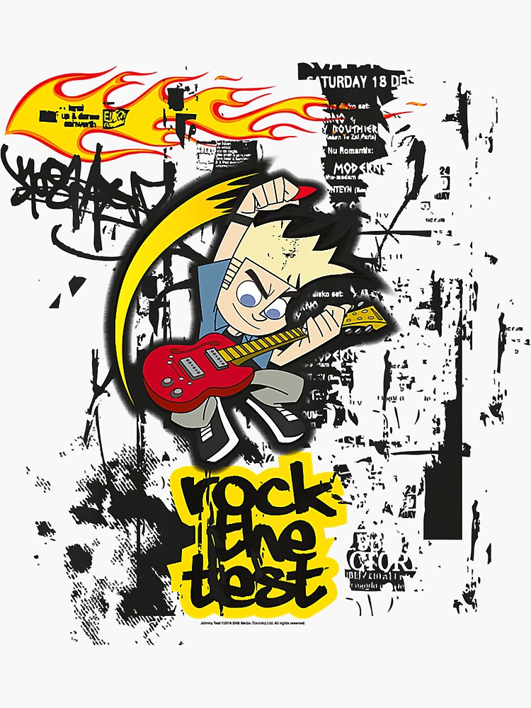"Kids Johnny Test - Rock the Test" Sticker for Sale by CrisNoda | Redbubble