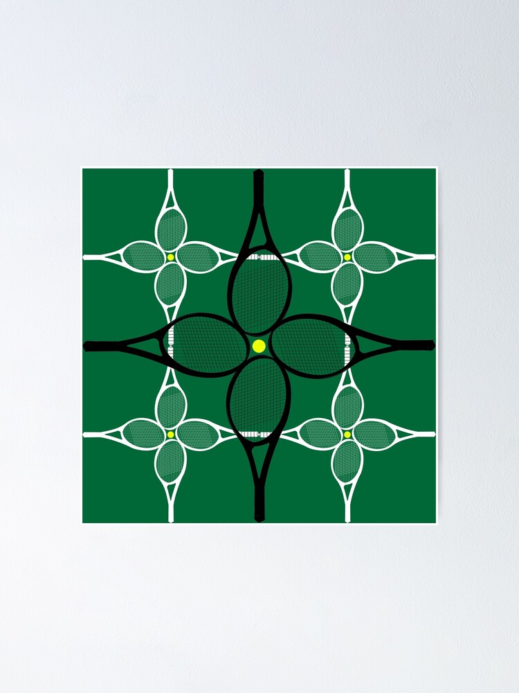 "Tennis Racket Pattern - Wimbledon Green" Poster for Sale by ...