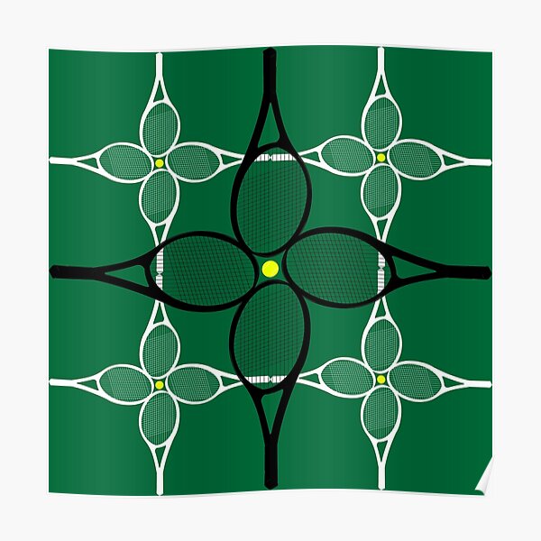 "Tennis Racket Pattern - Wimbledon Green" Poster for Sale by ...
