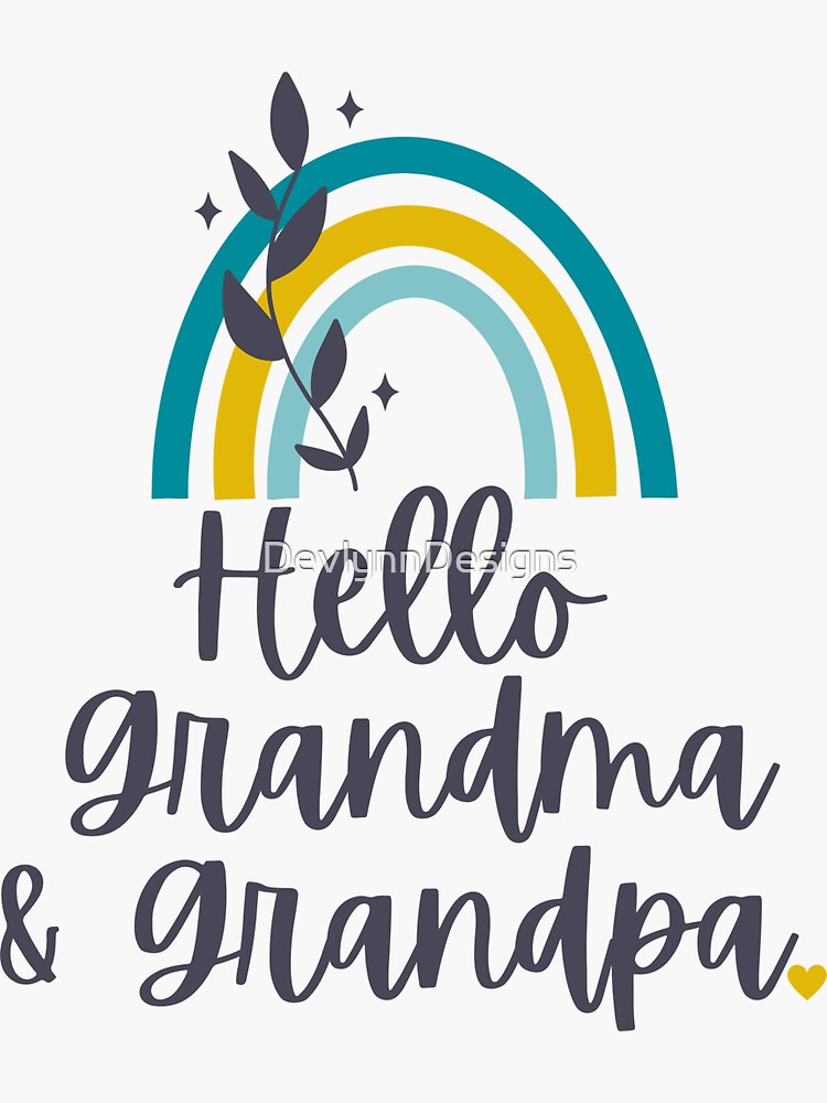 "Hello Grandma & Grandpa | Cute Pregnancy reveal" Sticker for Sale by ...