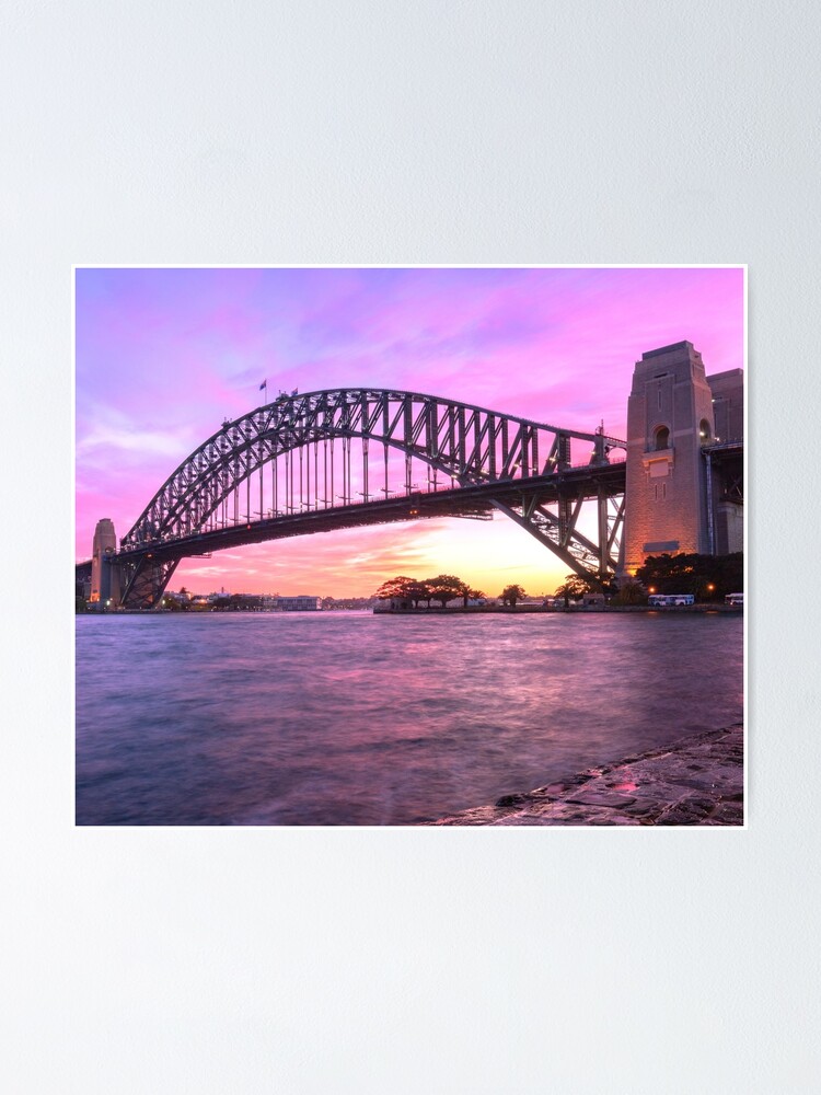 " Sydney Harbour Bridge Purple Dawn" Poster for Sale by travelforest ...