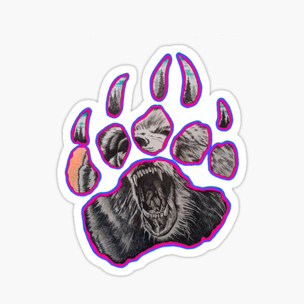 "Left Bear Paw" Sticker by rockinjonz | Redbubble