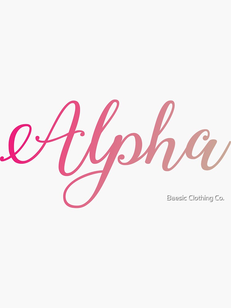"Alpha Pink Gradient" Sticker for Sale by BaesicClothing | Redbubble