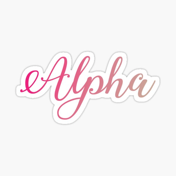 "Alpha Pink Gradient" Sticker for Sale by BaesicClothing | Redbubble
