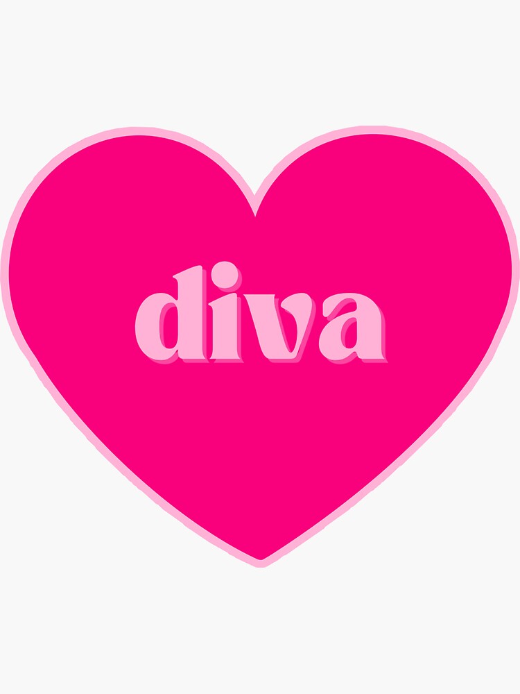 "Hot Pink Diva Heart" Sticker for Sale by IslaC38 | Redbubble
