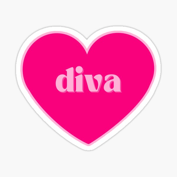 "Hot Pink Diva Heart" Sticker for Sale by IslaC38 | Redbubble