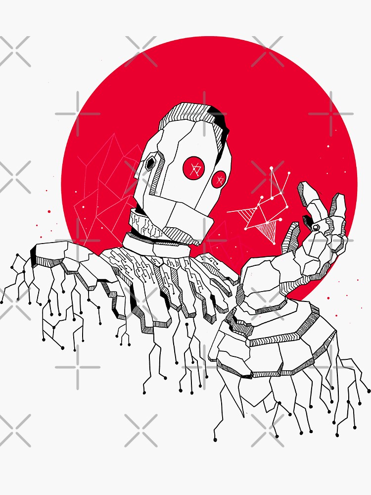 "Tech Frankenstein - Minimal line art" Sticker for Sale by ...