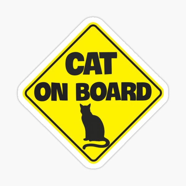 "Cat On Board " Sticker for Sale by Kimmyscreations | Redbubble