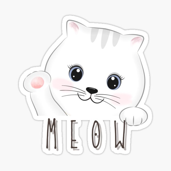 "Hi Meow Cat" Sticker for Sale by ARTiquette | Redbubble