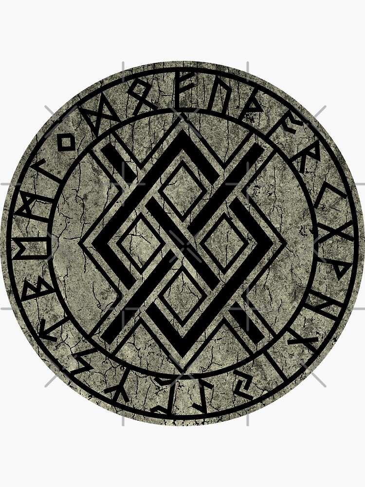 "Gungnir Symbol with Elder Futhark Stone Distressed" Sticker for Sale ...