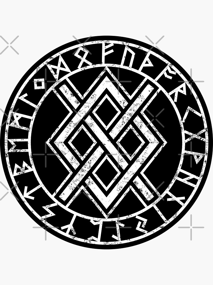 "Gungnir Symbol with Elder Futhark Distressed" Sticker for Sale by ozbroen | Redbubble