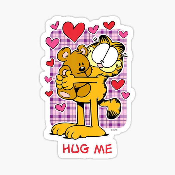 "Garfield Hug Me " Sticker for Sale by stoltssdoiad | Redbubble