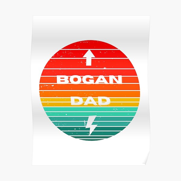 "Bogan Dad Retro Sunset with Lightning Symbol, Funny Fathers Day Gifts ...