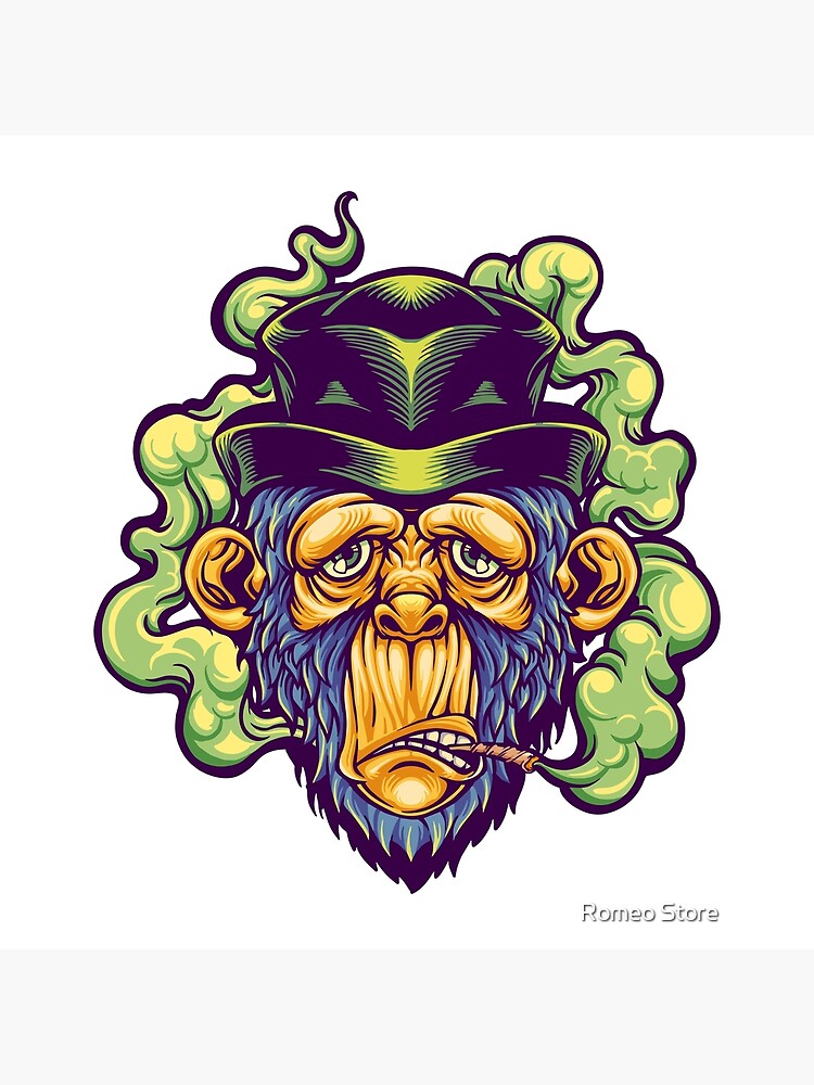 "Cute Monkey in Black Hat Smoking Weed" Poster for Sale by RomeoStore1 ...