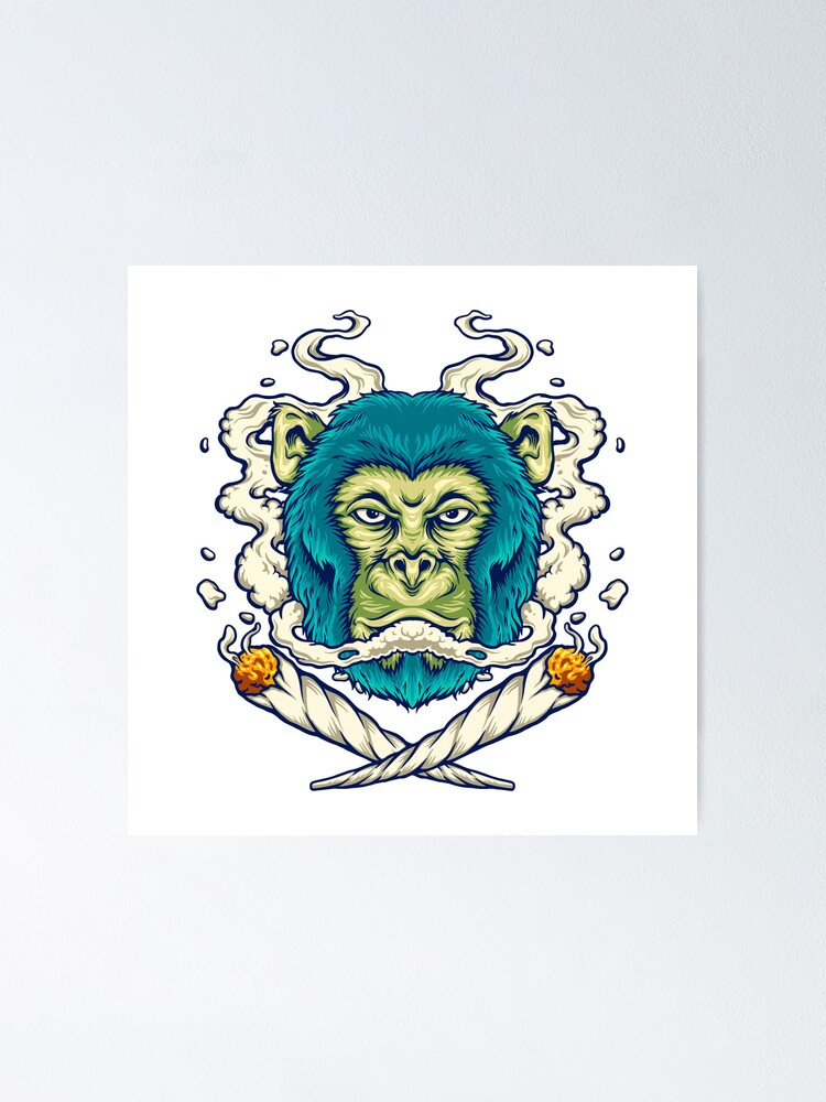 "Monkey Weed Joint Smoking Cigarette" Poster for Sale by RomeoStore1 ...
