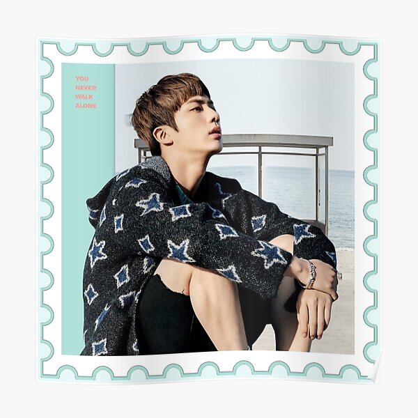 "BTS YNWA Jin Stamp" Poster for Sale by HevW | Redbubble