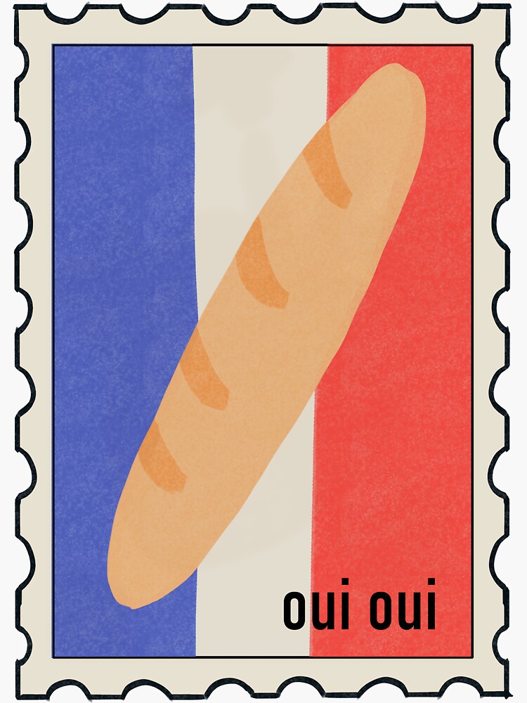 "baguette oui oui post stamp" Sticker for Sale by olgeek | Redbubble