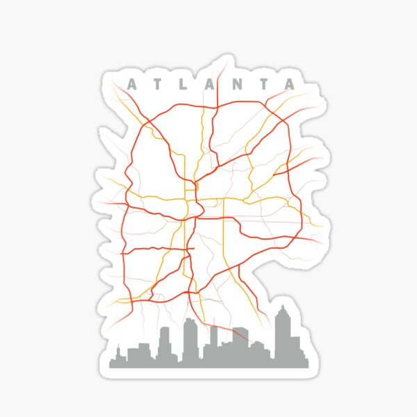 "Atlanta Street Map" Sticker for Sale by DcreationLanka | Redbubble