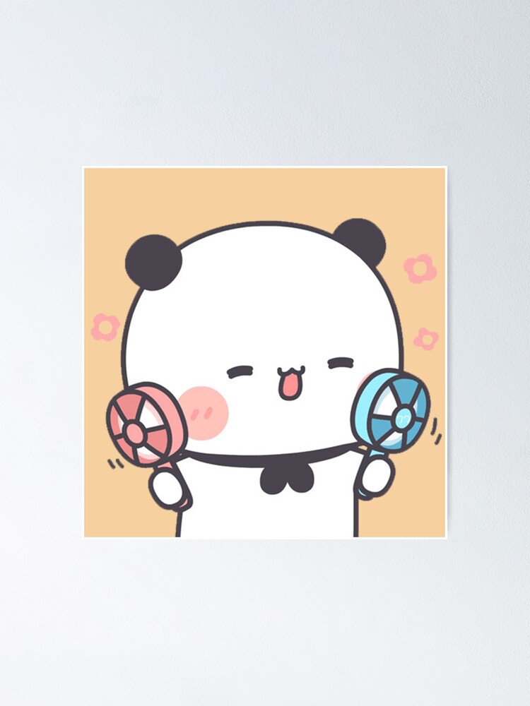 "Happy Bubu Is Using Mini Fans" Poster for Sale by gingersweet | Redbubble