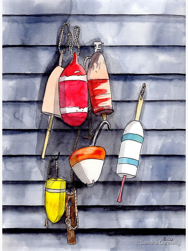 "Buoys Watercolor and Ink " Poster for Sale by Sandra Connelly | Redbubble
