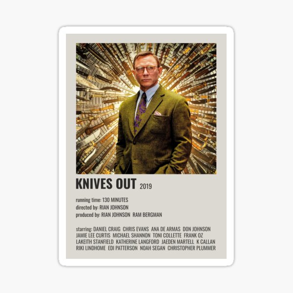 "Knives Out (2019) - Movie" Sticker for Sale by fillingwalls | Redbubble