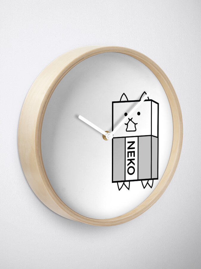 "battle cats eraser cat gomu cat" Clock by Yanwun | Redbubble